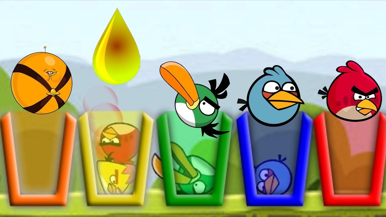 Angry Birds Drink Water 2 - SHOOTING ANGRY BIRDS TO COLOR CUP OF WATER! - YouTube
