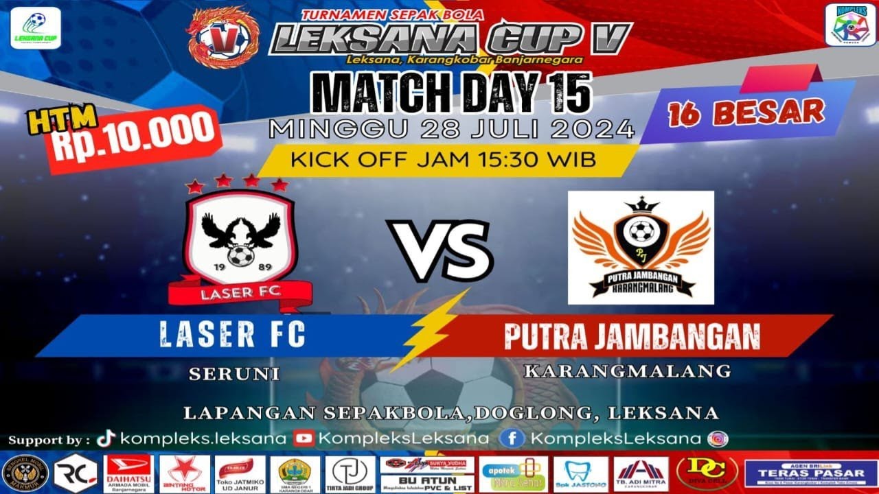 Live 16 besar Leksana cup v LASER FC VS PUTRA JAMBANGAN - YouTube