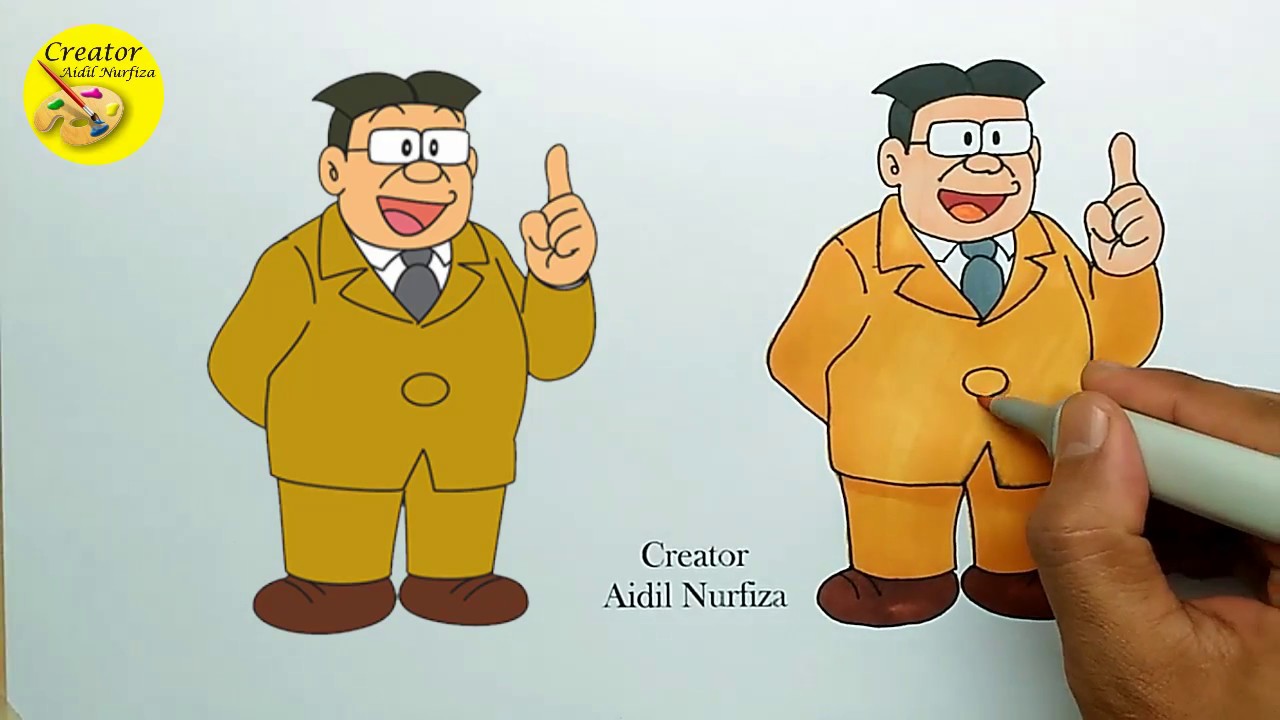 Drawing Teacher Nobita from Doraemon Movie - YouTube