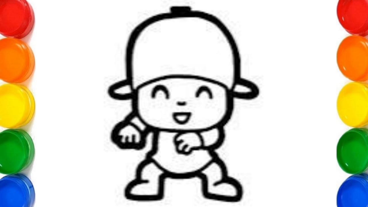 How to draw Pocoyó dancing for kids* Pocoyó drawing, painting for ...