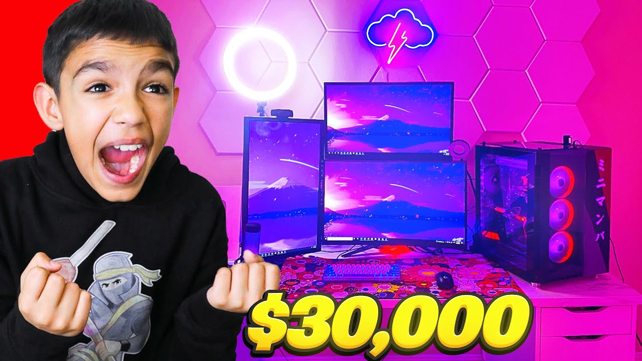 A 14 Year Old's ULTIMATE $30,000 Fortnite Gaming Setup/Room Tour! - YouTube