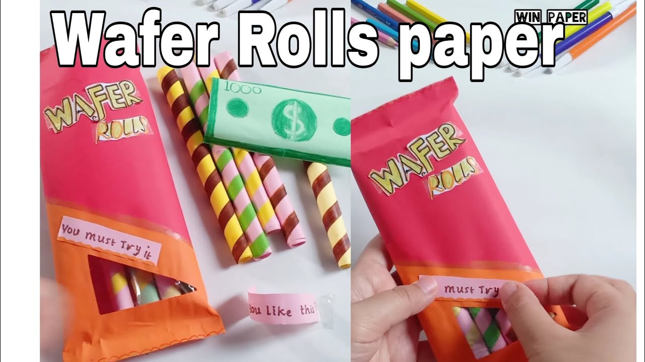 Paper Diy| My paper Diy| Snack Gift wafer Roll paper - YouTube