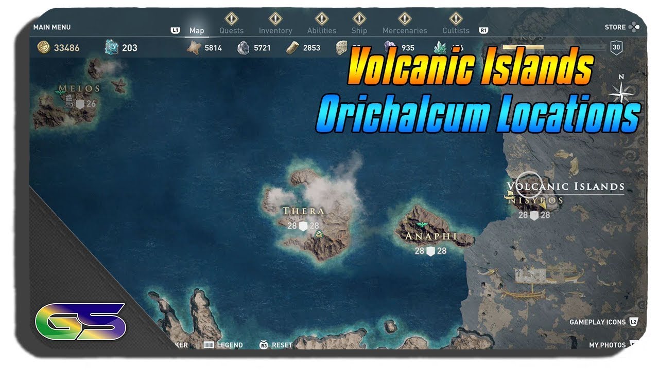 Assassins Creed Odyssey All Volcanic Islands Orichalcum Locations - YouTube