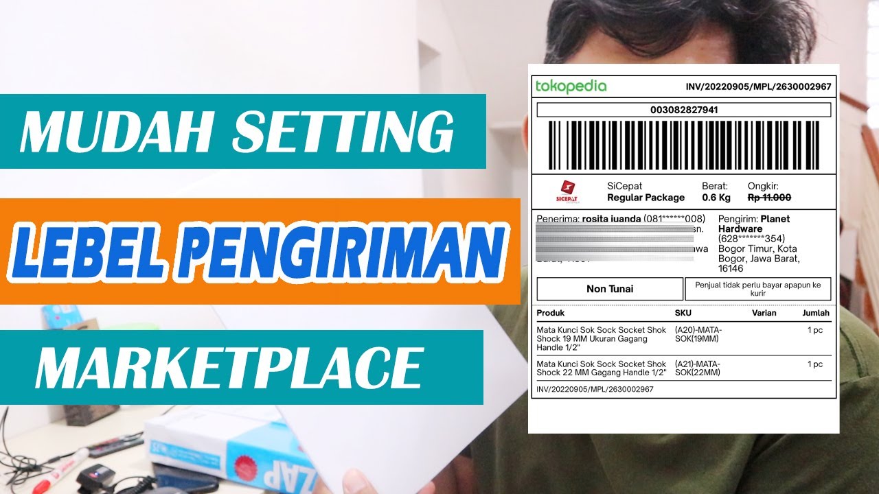 CARA SETTING & PRINT LABEL PENGIRIMAN DI MARKETPLACE - YouTube