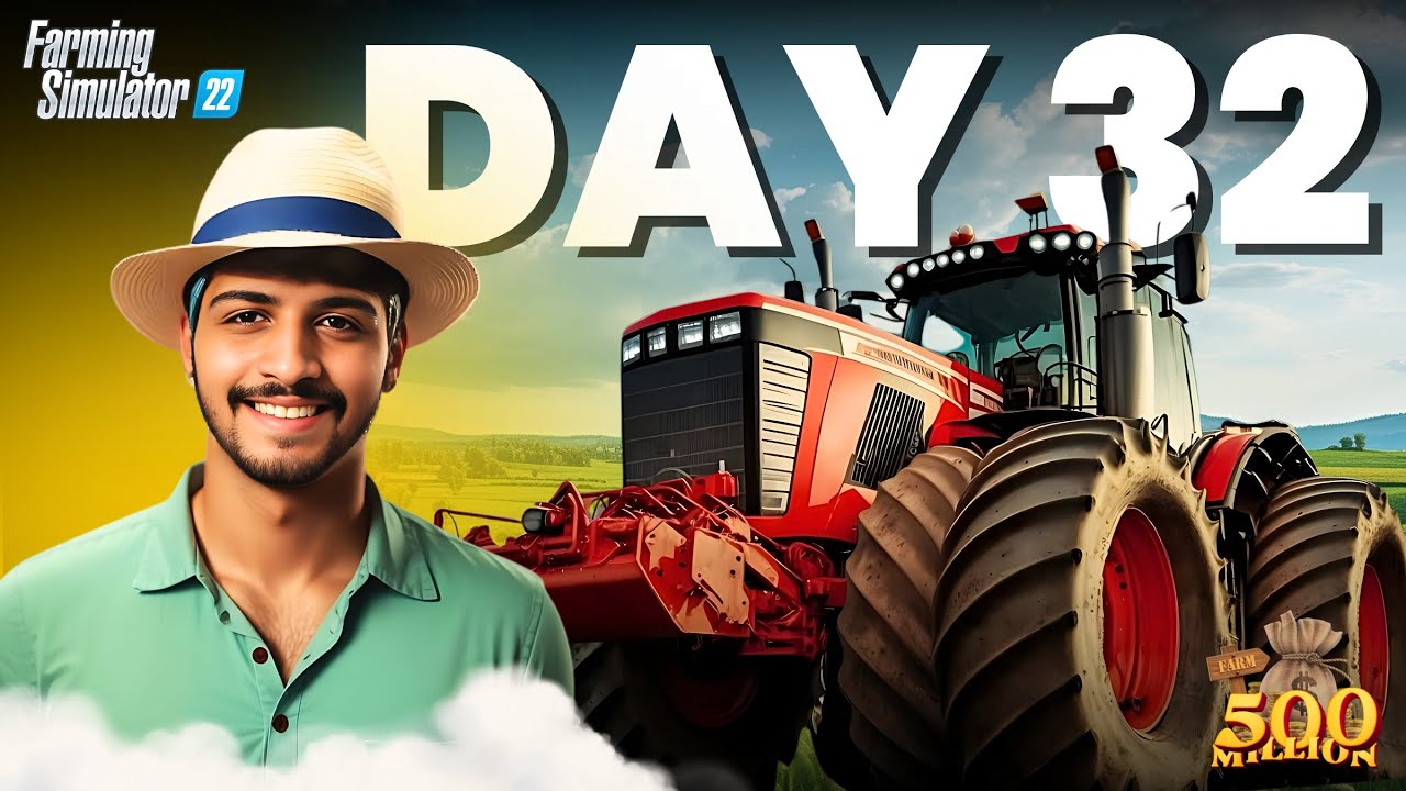 NEW TWIN WHEEL TRACTOR & HARVESTING MEGA FIELD | DAY32 | FARMING SIMULATOR 22 | HINDI ...