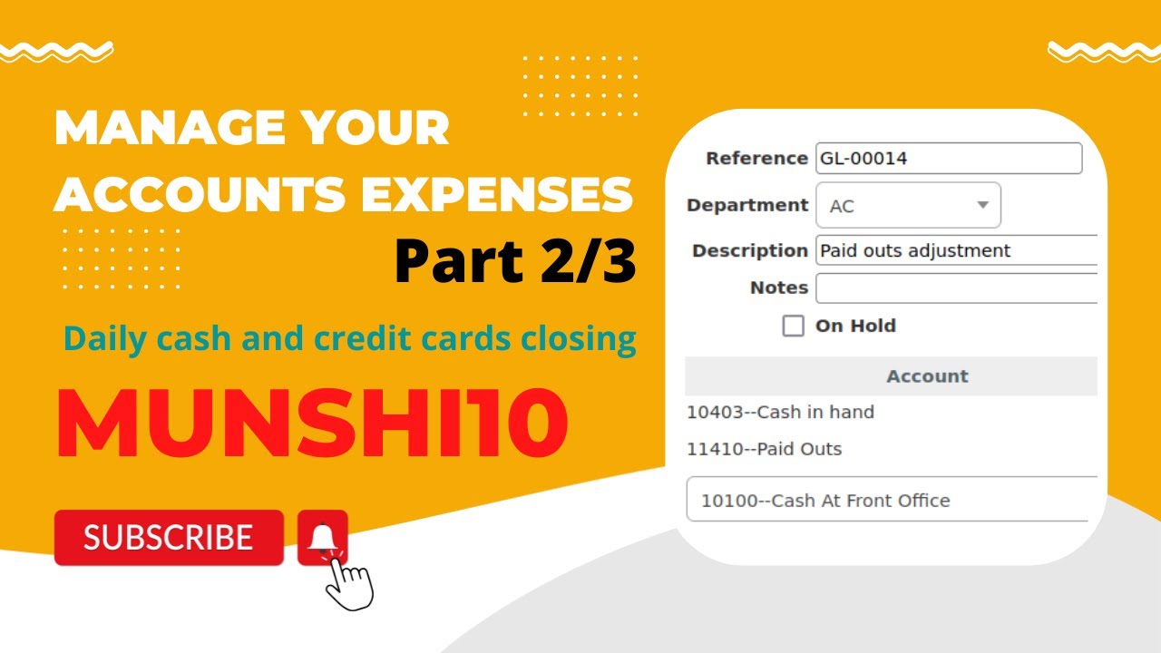 Daily cash closing, paid-outs, bank transactions and account correction ...