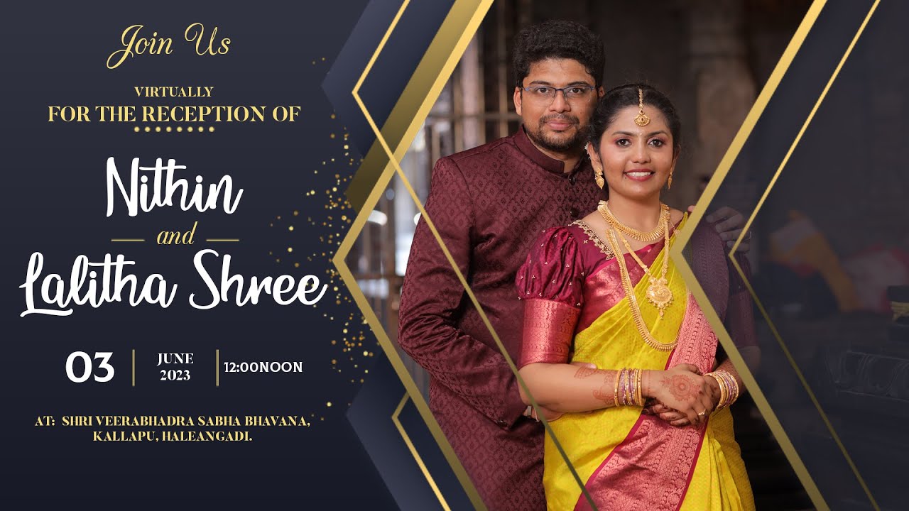 NITHIN KUMAR WITH LALITHA SHREE || RECEPTION LIVE STREAMING || 03 JUNE 2023 - YouTube