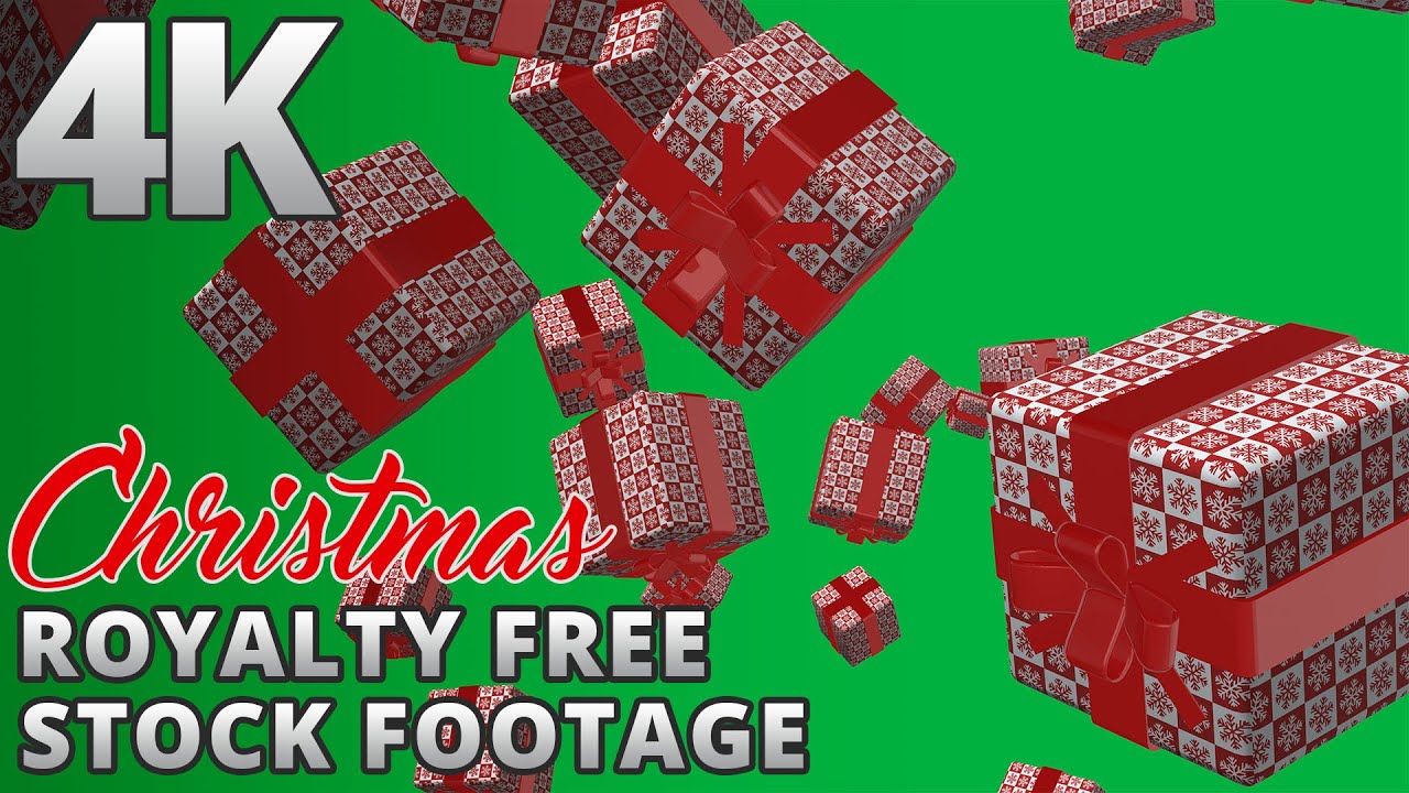 Christmas Present Drop Loopable 4K Green Screen - Copyright & Royalty ...