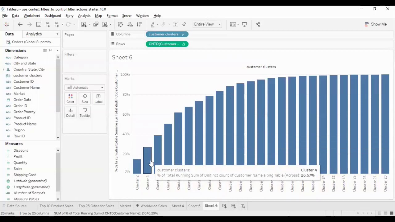 Segmenter et créer des clusters sur Tableau Desktop - YouTube