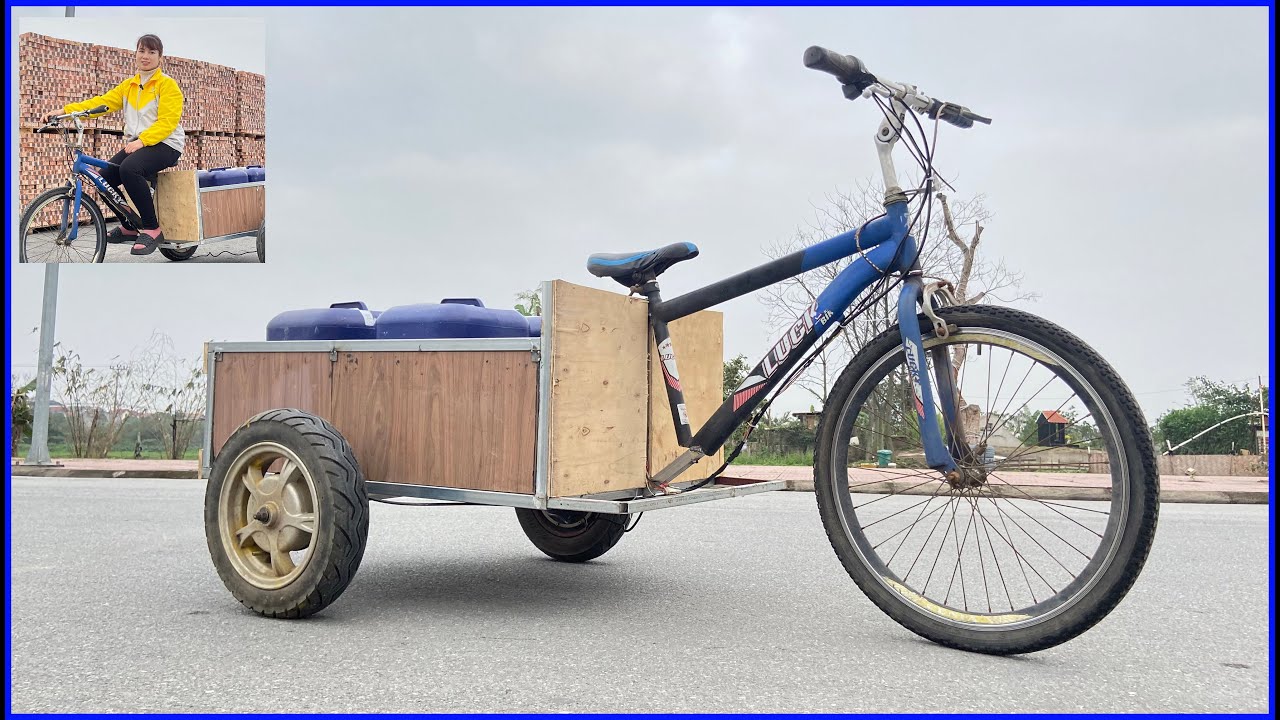 Homemade 3-wheeled vehicle for a beautiful girl to deliver goods ...