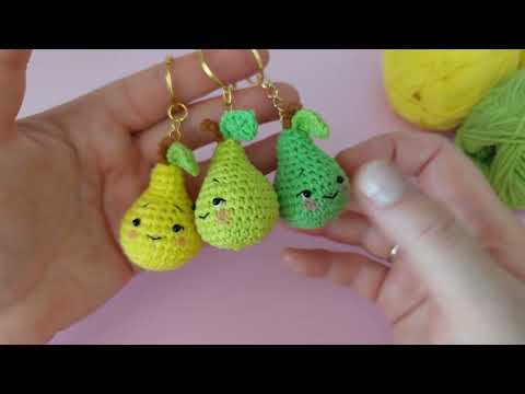 Amigurumi Armut Anahtarlık Modeli Yapımı//crochet pear keychain🍐🍐🍐