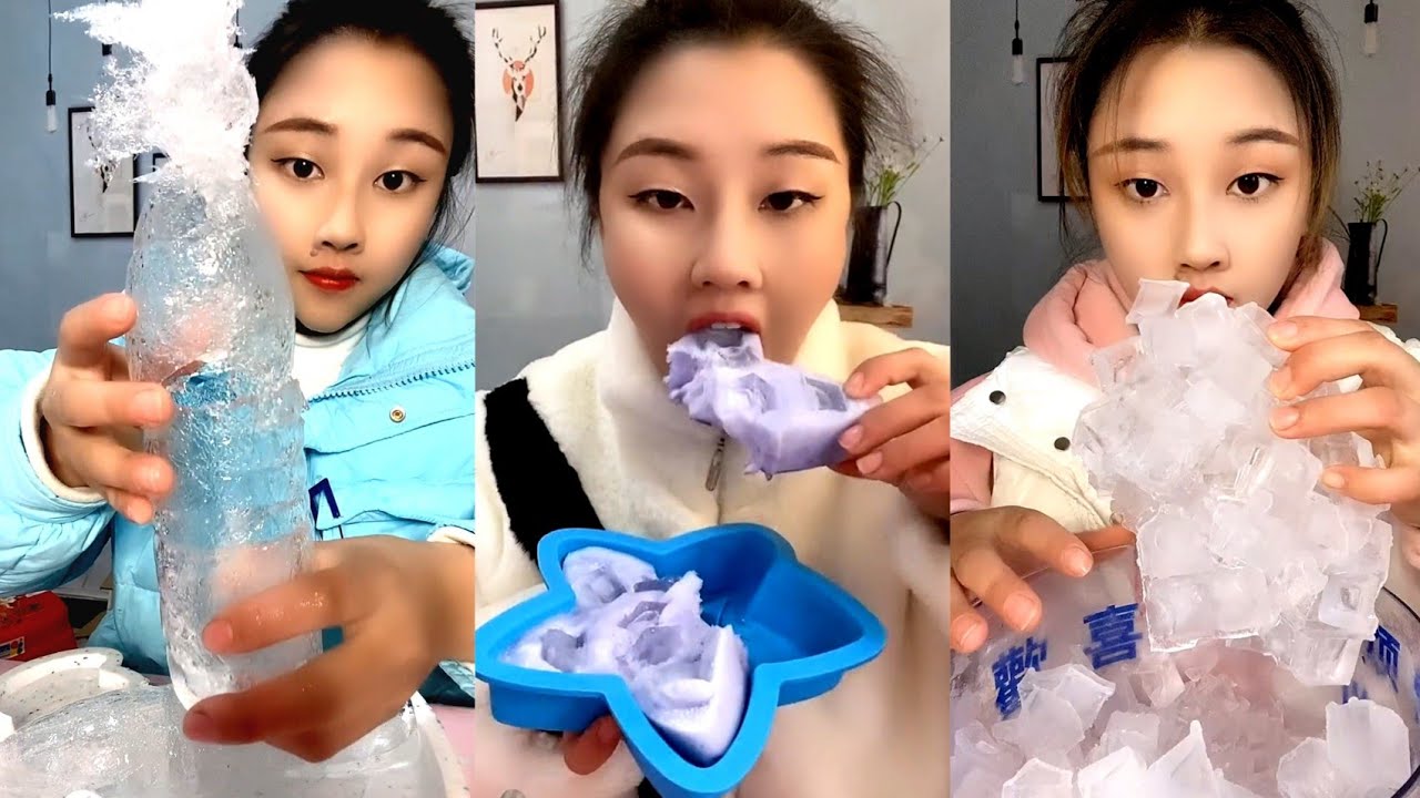 THIN ICE EATING / FOAM+HARD / ICE CUBE EATING. ICE EATING - YouTube