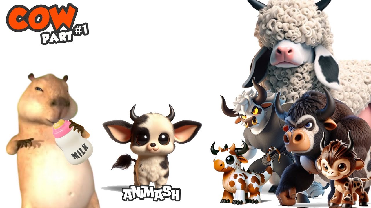 COW part1 animash gameplay animal merge supreme, cute animal supreme ...