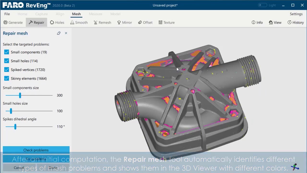 FARO RevEng 2020 - Mesh Repair Tool - English - YouTube