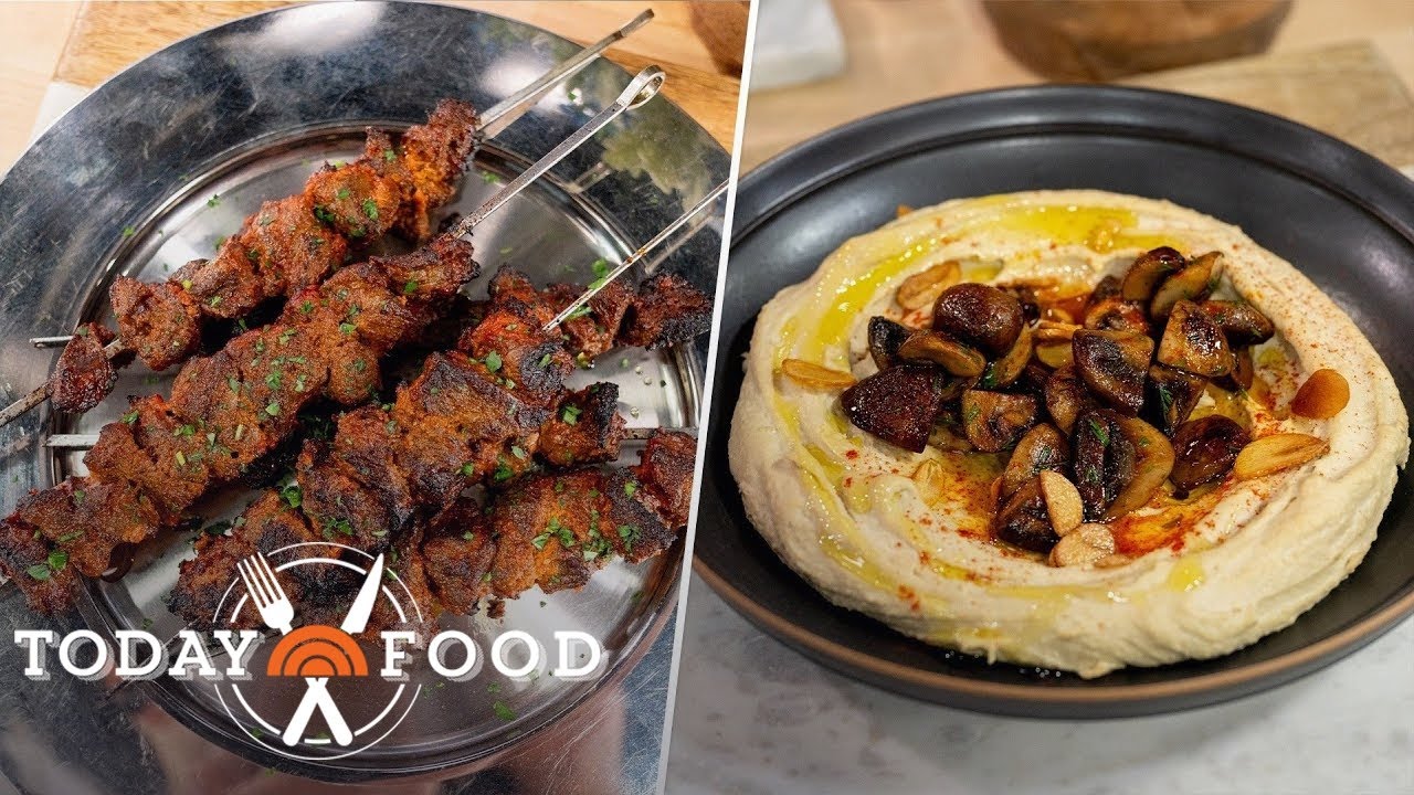 Sirloin skewers and hummus tehina: Get the recipes! - YouTube