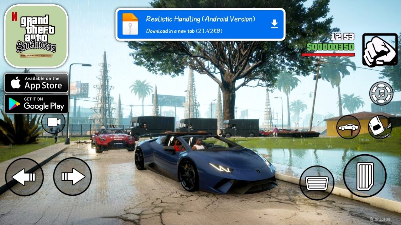 GTA SA Definitive Edition Mobile (Android) 4K HDR - Realistic Handling ...