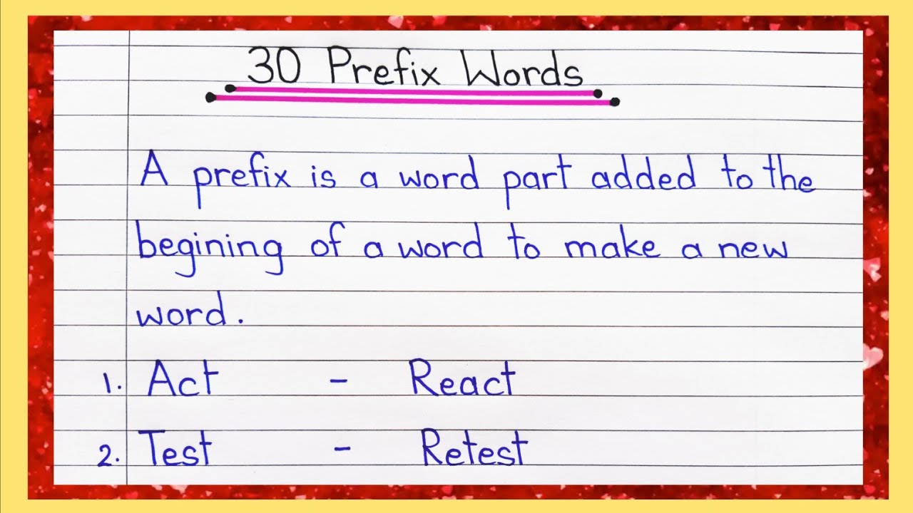 30 Prefix Words || Meaning of Prefix Words in English || Prefix words ...