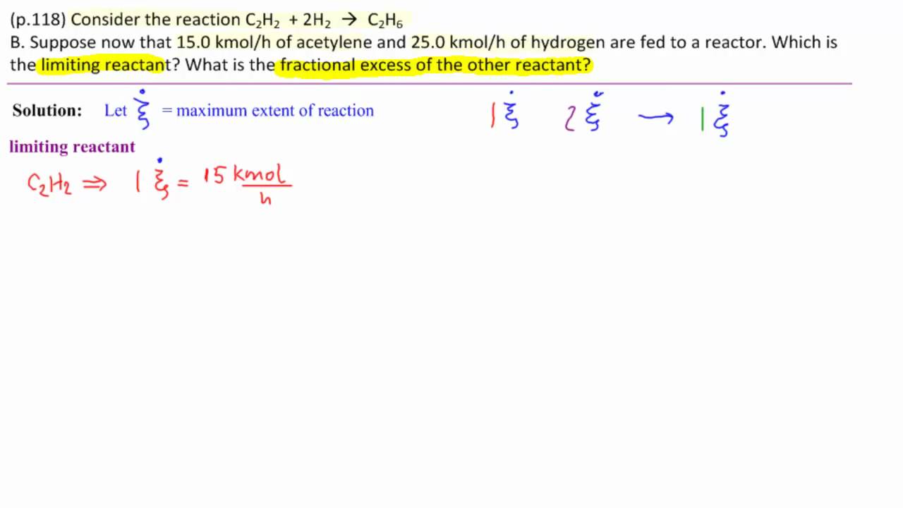 1.B Limiting Reactant-Fractional Excess - YouTube