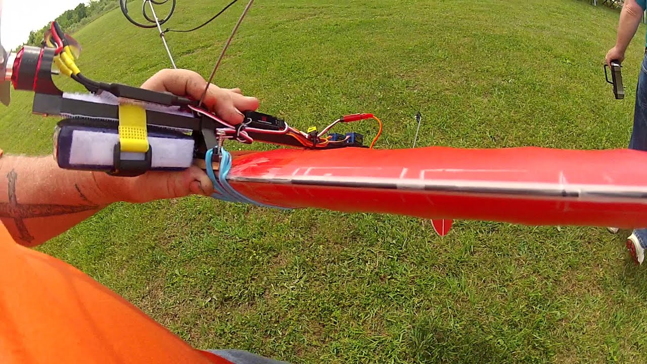 Modded GWS Slow Stick with Symmetrical Wing Test Flight 2 Jeff C - YouTube