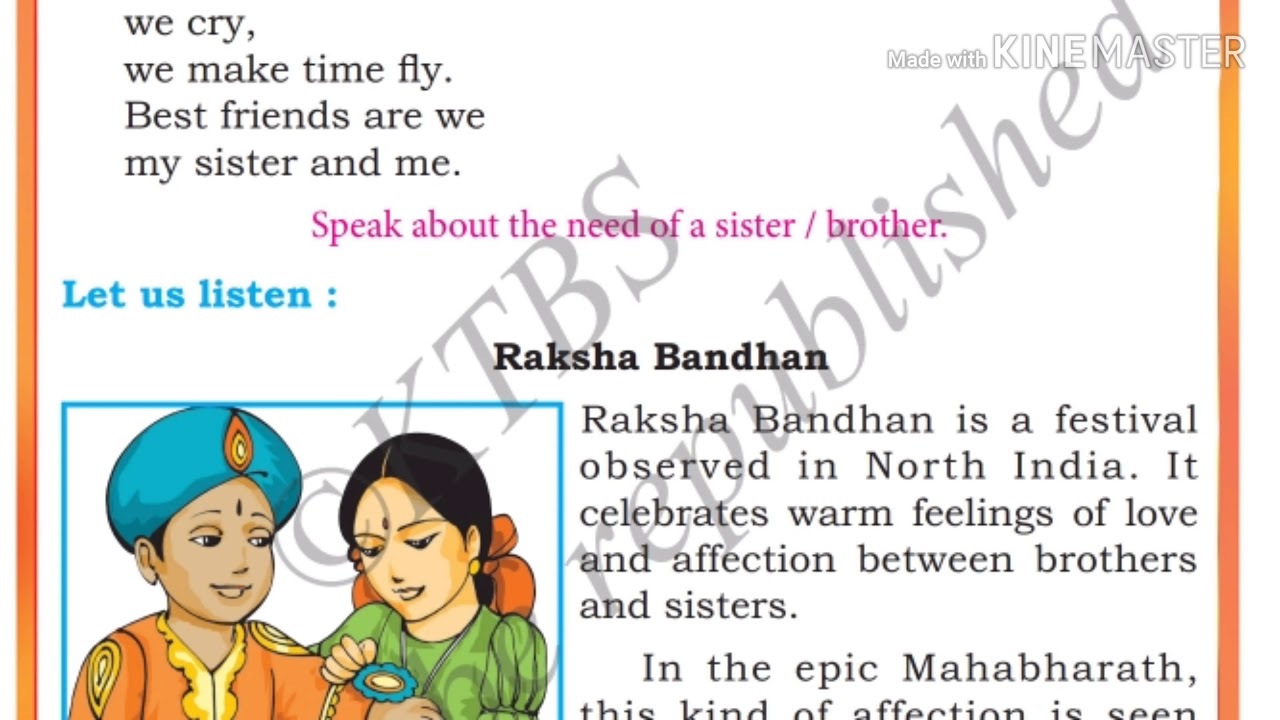 Raksha bandhan unit 1 / 1st standard English medium - YouTube