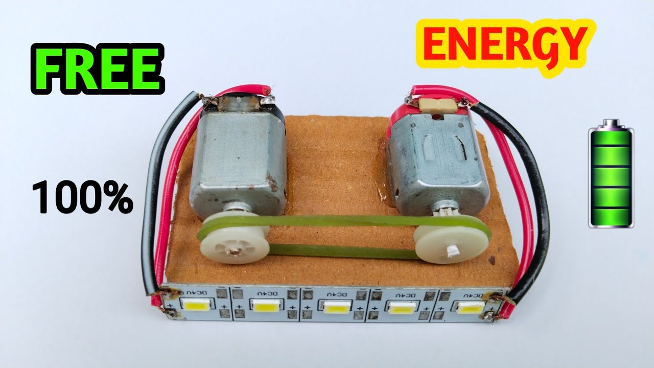 How to make free energy with two motors / magnet generator free energy ...