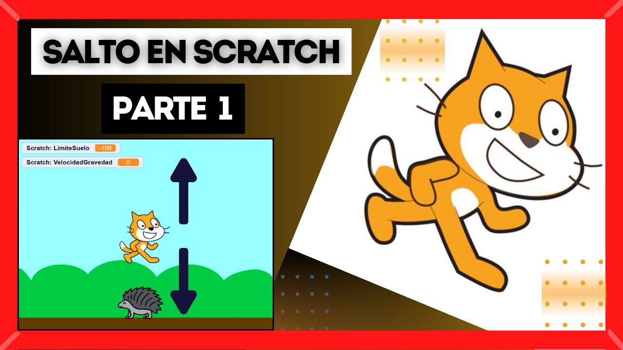 Cómo crear programa para saltar en Scratch ¡Aplicar efecto de Gravedad! - YouTube