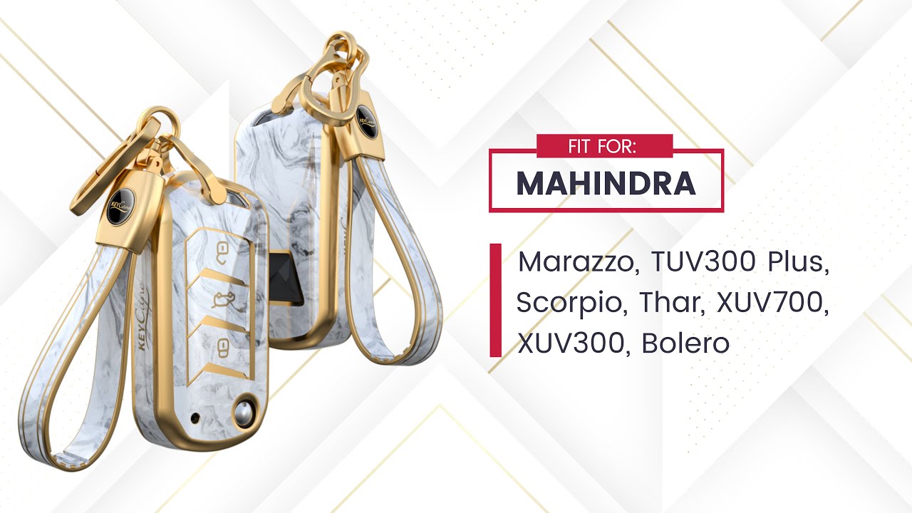 Keycare Marble gold TPU key cover for Thar Scorpio Bolero XUV700 XUV300 ...