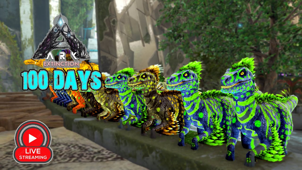 Ark Extinction - [ Breeded Raptor Army killing everything] | 100 Days ...