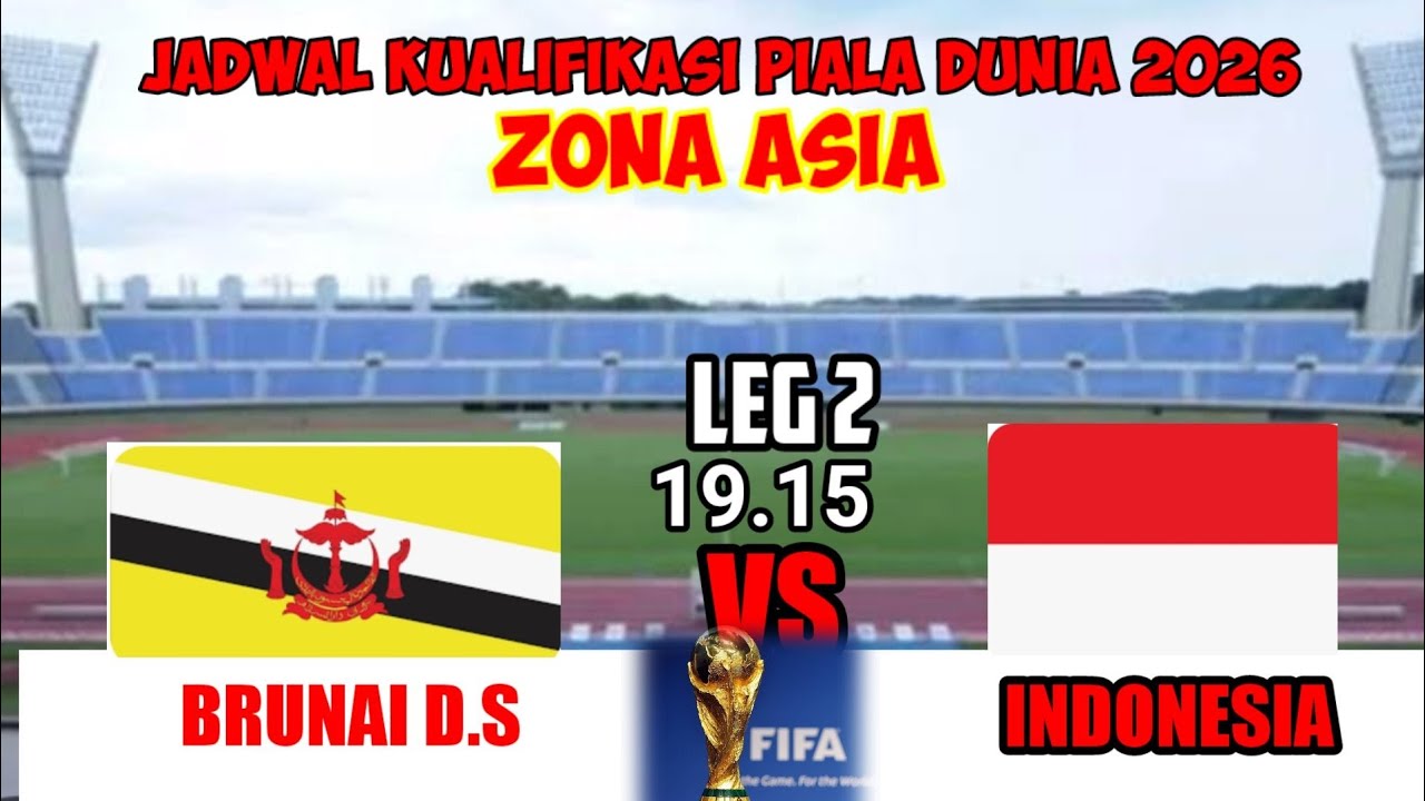 Berikut Jadwal Leg 2 Timnas Indonesia Vs Brunai Darussalam kualifikasi Piala Dunia 2026 Zona ...