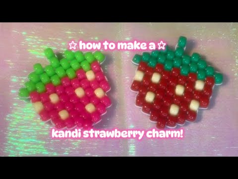 How to Make a Strawberry Kandi Charm! 🍓 (Kandi Tutorial) - YouTube