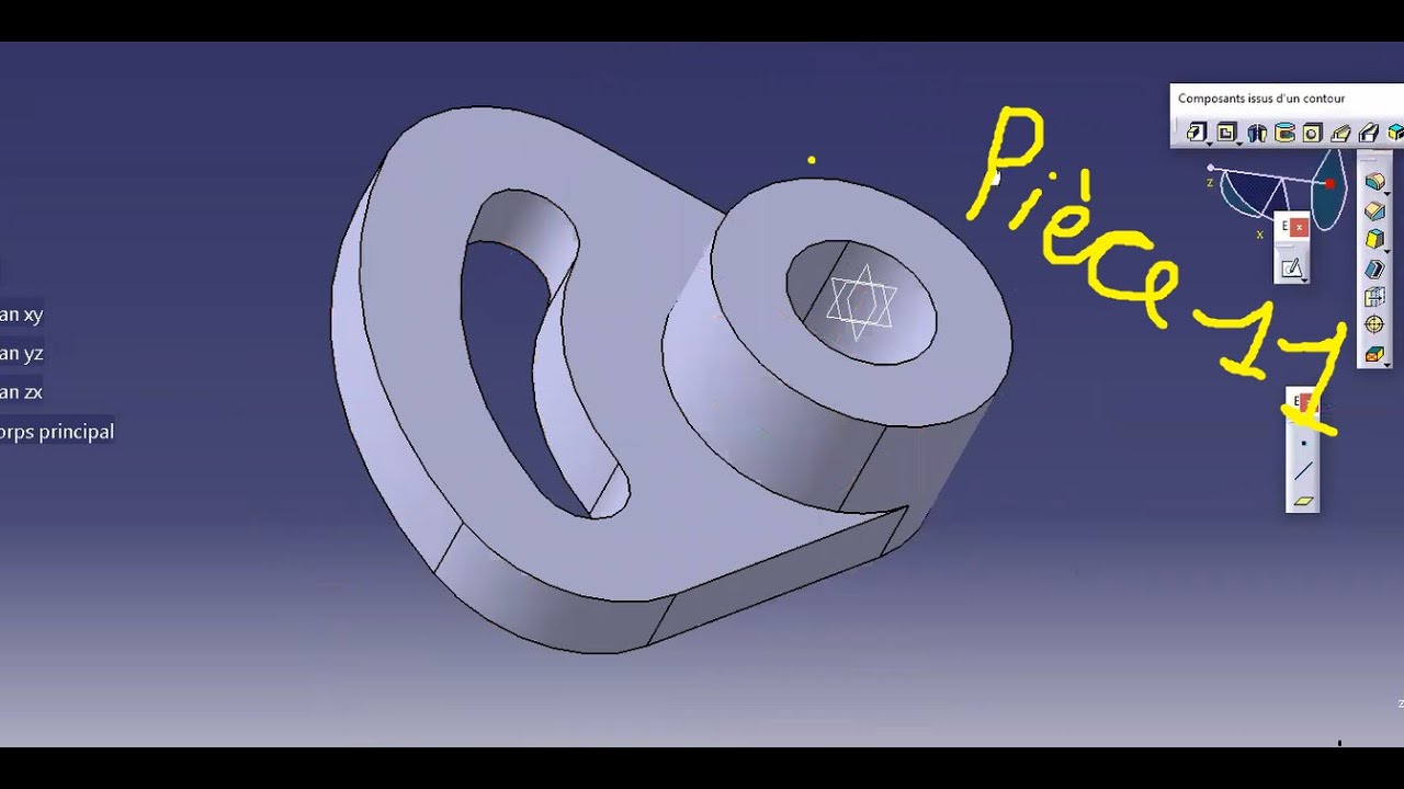 Part design Piece 11 | CATIA V5 دورة تعلم - YouTube