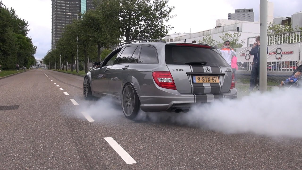 770HP Supercharged Mercedes Weistec C63 AMG Estate - BURNOUT! - YouTube