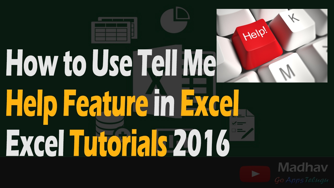 How To Use Tell Me Help Feature In Excel Excel Tutorials 2016 YouTube how-to-use-tell-me-help-feature-in-excel-excel-tutorials-2016-youtube