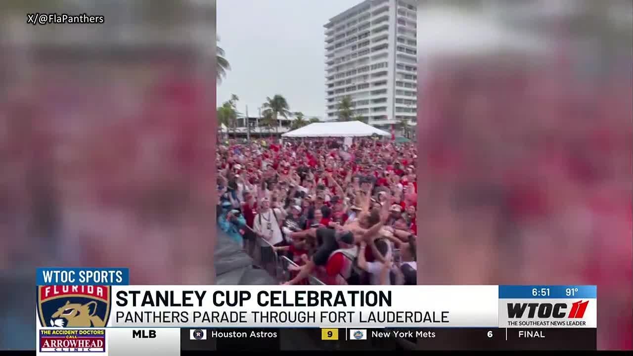 Panthers celebrate Stanley Cup with parade through Fort Lauderdale - YouTube