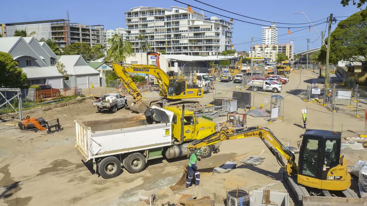 Walan Street Mooloolaba Construction Timelapse - YouTube