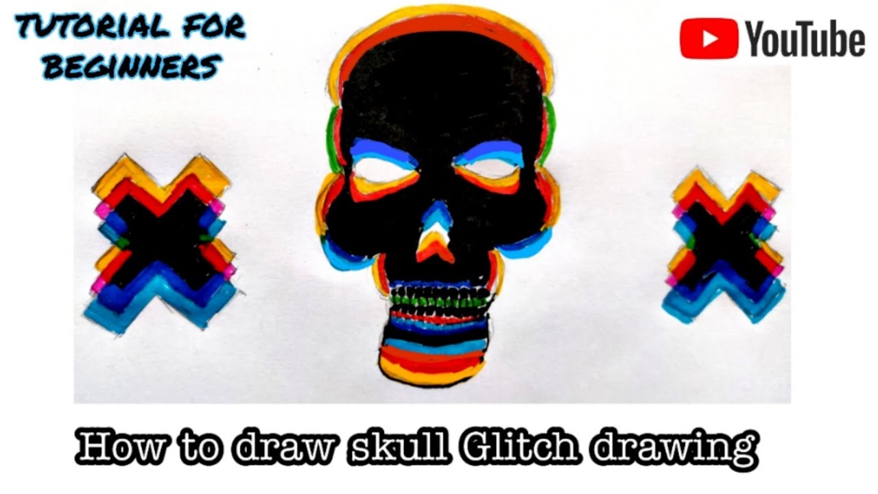 How to draw Glitch drawing of skull #tutorial #Glitch #glitchdrawing ...