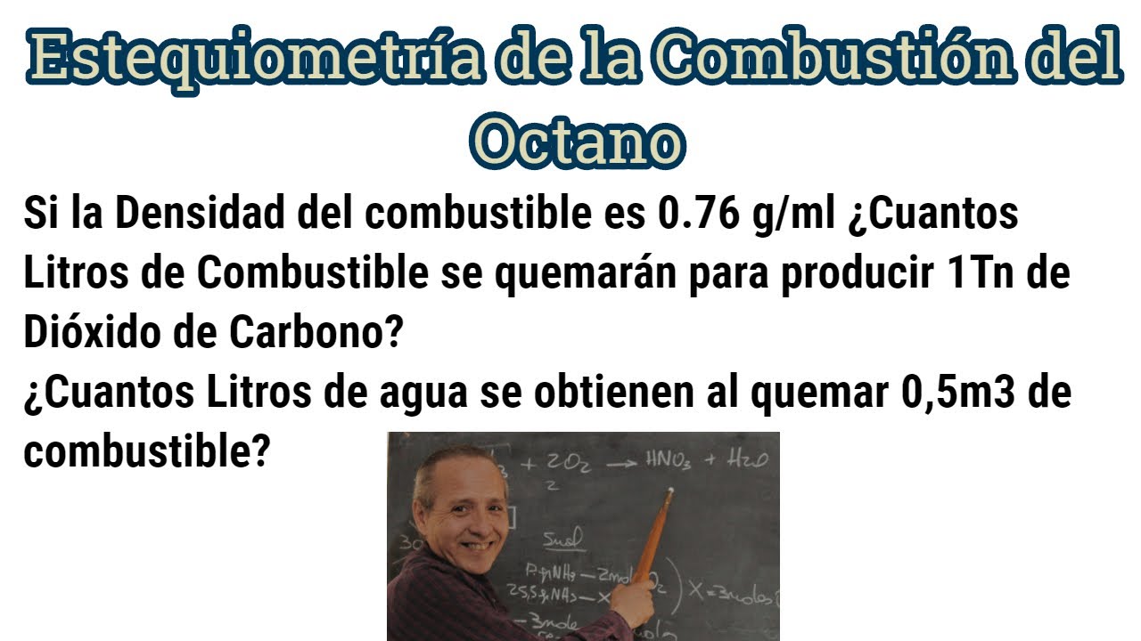 Estequiometría de la Combustión del Octano - YouTube