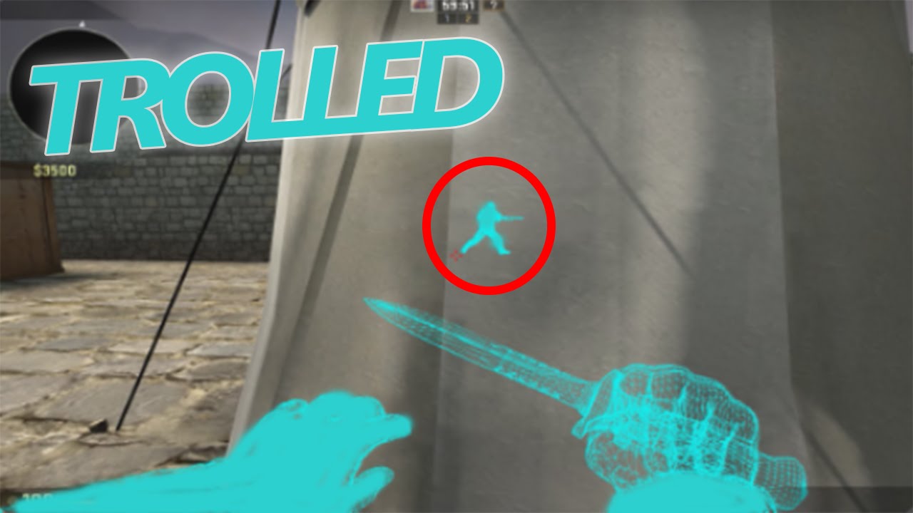 1v1 WALLHACK Trolling CS:GO - YouTube