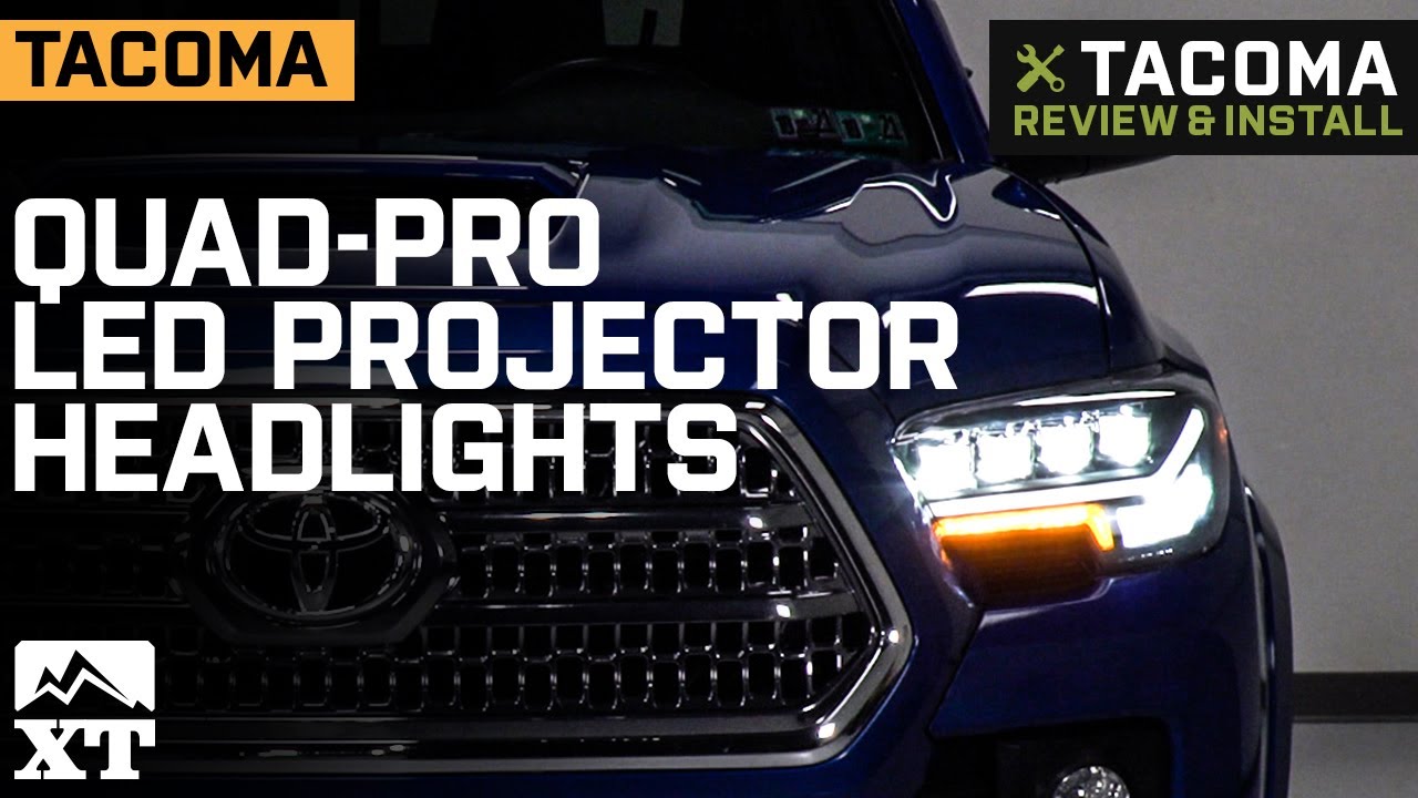 2016-2021 Tacoma w/ Factory DRL Quad-Pro LED Projector Headlights ...