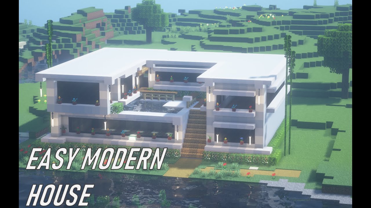 Constructing a Stunning Oak Modern House in Minecraft - YouTube