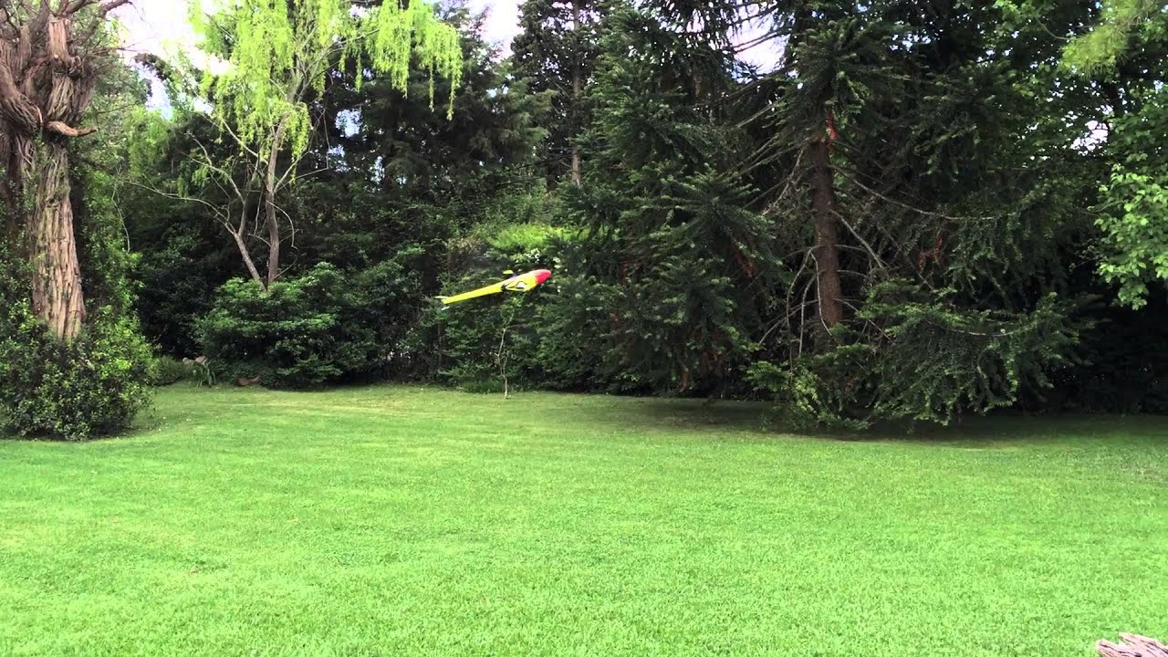 Having fun in backyard with Goblin 380 - YouTube