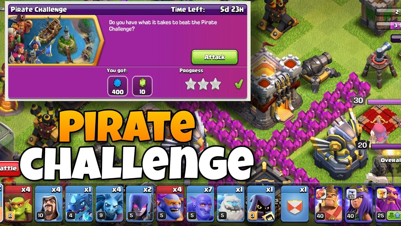 How to easily 3 Star the Pirate Challenge | Coc New Event attack - Clash Of Clans - YouTube