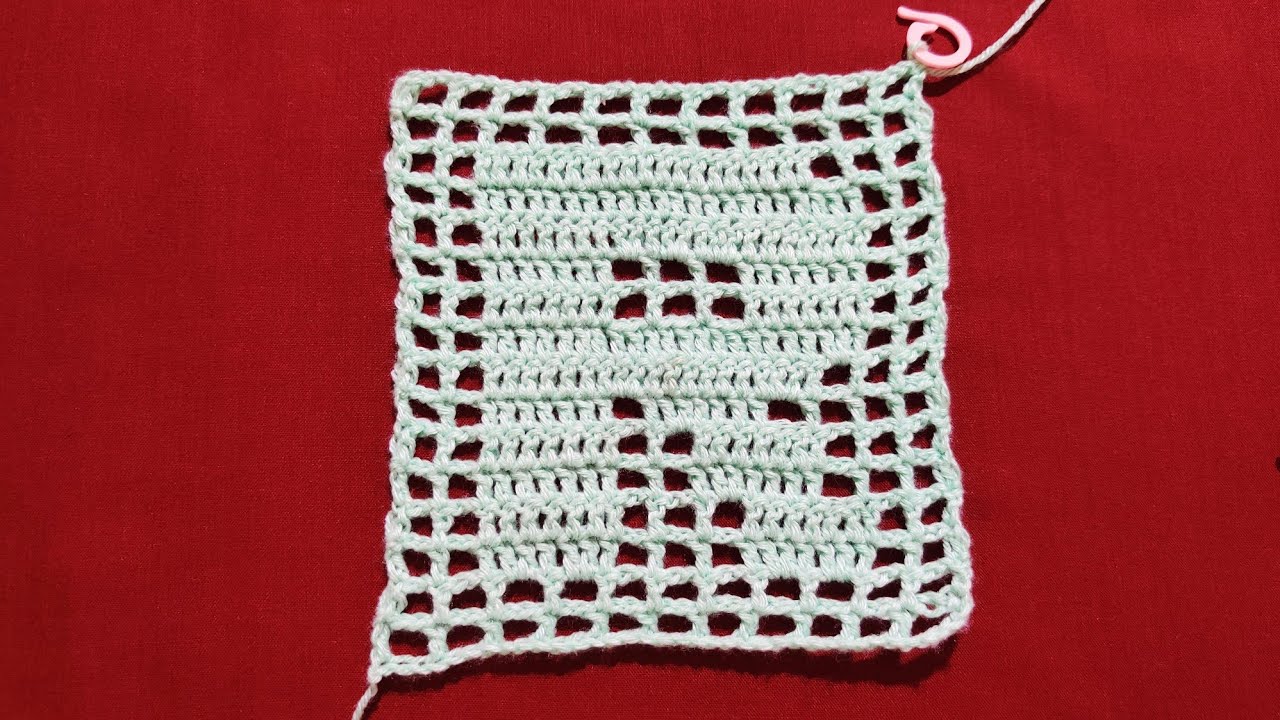Filet Crochet Alphabet 'R' Tutorial - YouTube