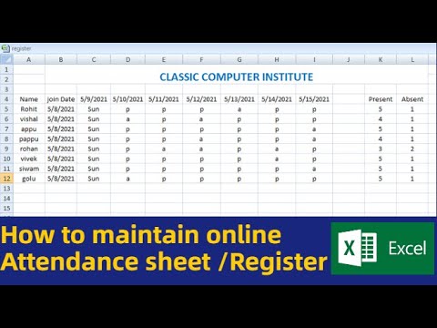 How to create online student Attendance/Register in hindi - YouTube