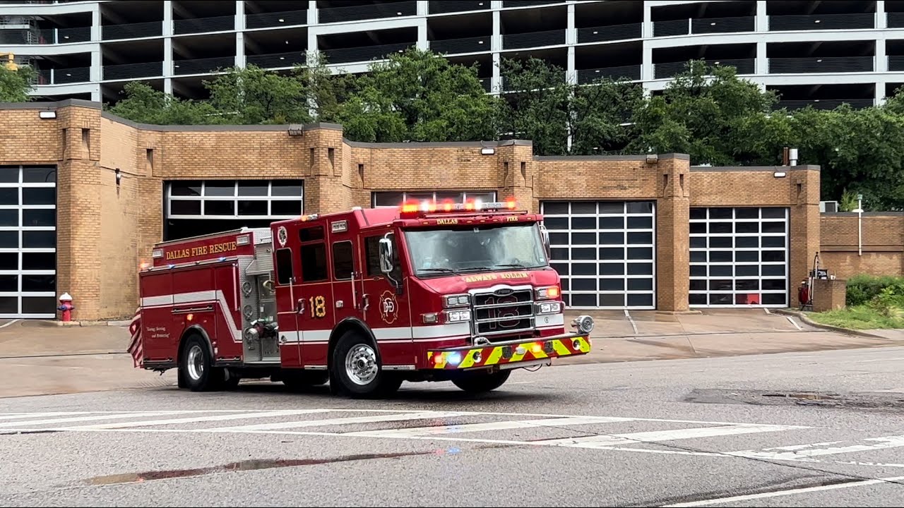 Dallas Fire Rescue Engine 18 and Rescue 218 (Ridin’ Reserve) Responding ...