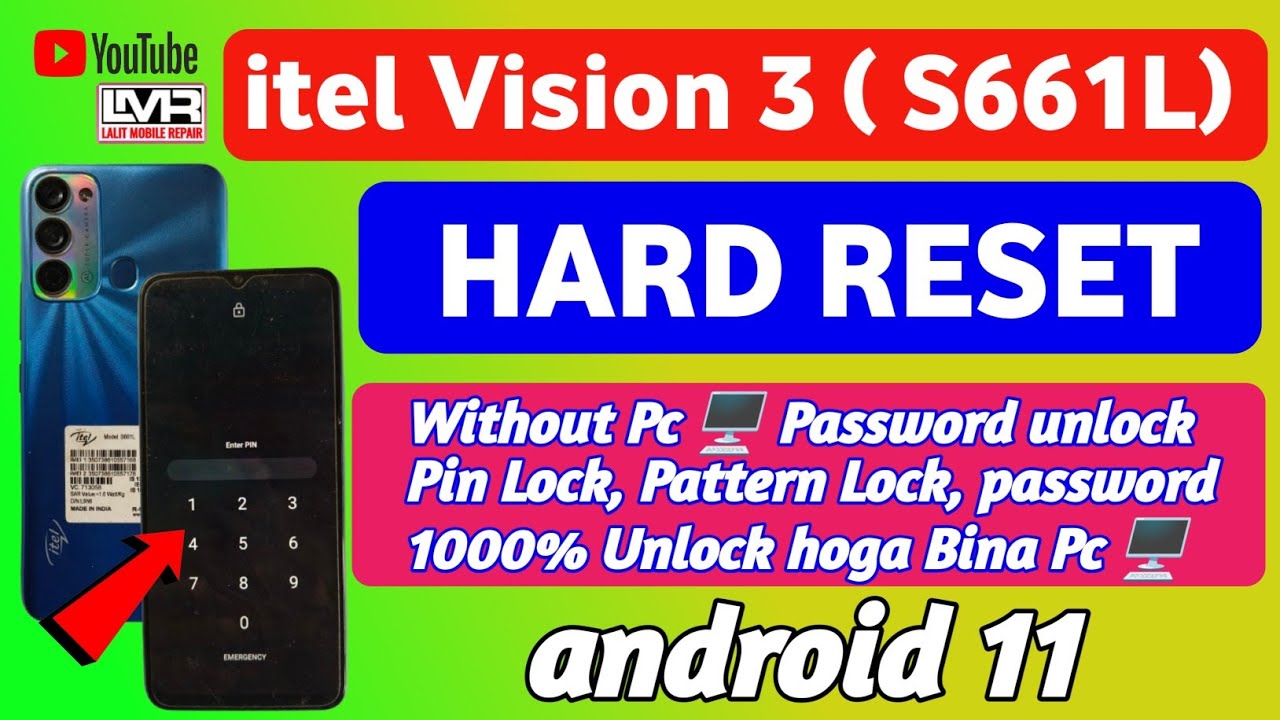 itel vision 3 (S661L) Hard reset|| without Pc password unlock|| itel ...
