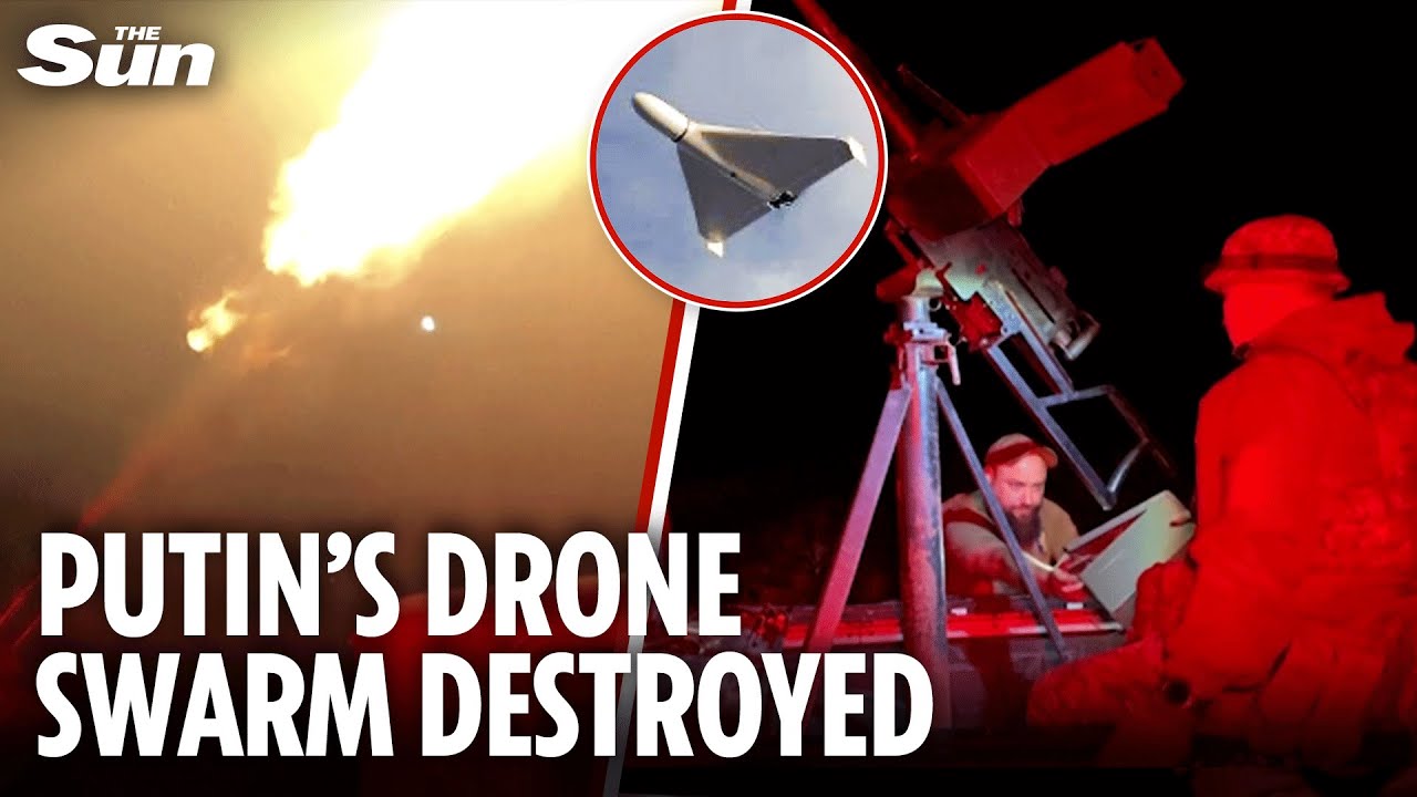 Moment Ukraine's elite air defence squad HUNT down swarms of Russian ...