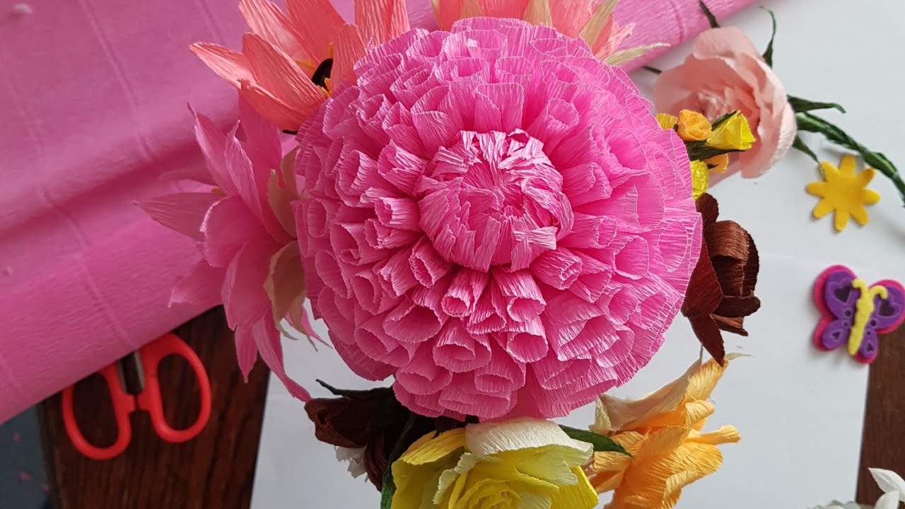 DIY | Paper Dahlia | Big | Giant Dahlia | Tutorial | Handmade | Andreea ...