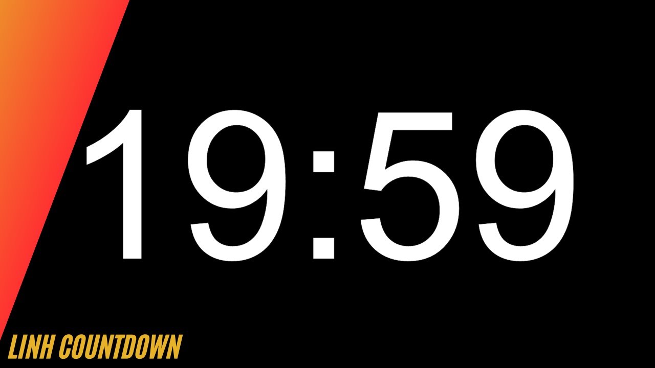 20 Minutes Countdown 4K, Black Background, Without Music, Ticking Clock ...