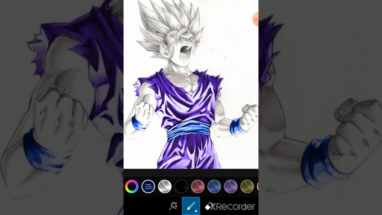 SSJ2 Rage Gohan Digitally Coloured - YouTube